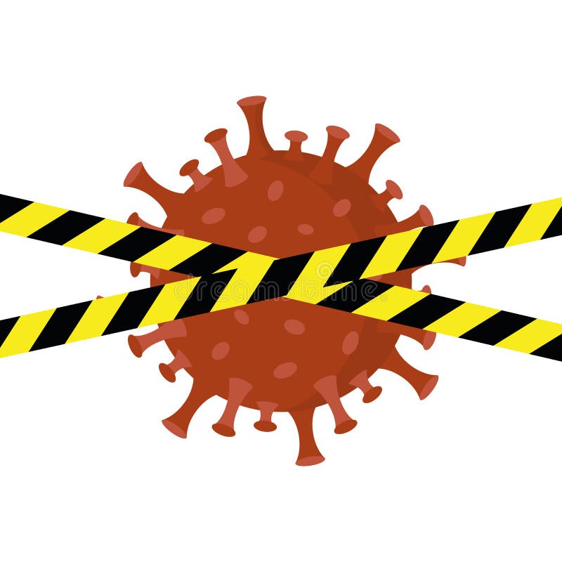 Virus Hazard Zone with Warning Tape Stock Vector - Illustration of ...