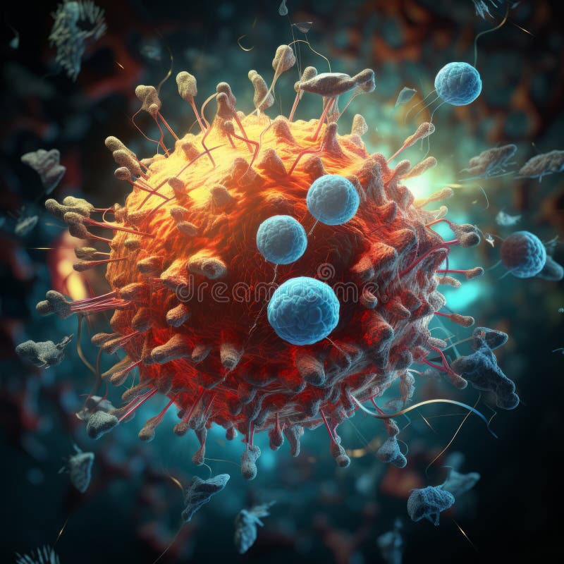 Virus in the Human Body. Abstract Microbe Image Stock Illustration ...