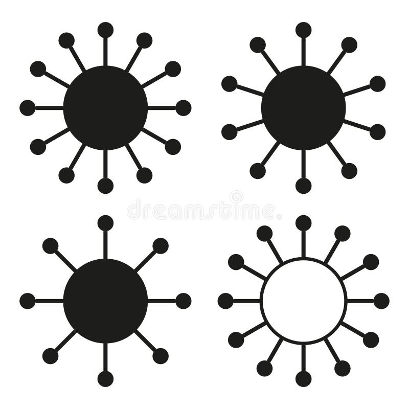 Virus Icon Set. Circular Shape Designs. Vector Biological Symbols ...