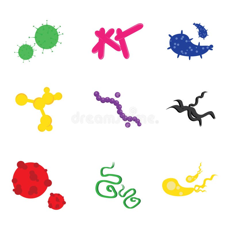 Virus Vector Icon Set. Bacteria, Superbug or Virus. Stock Vector ...