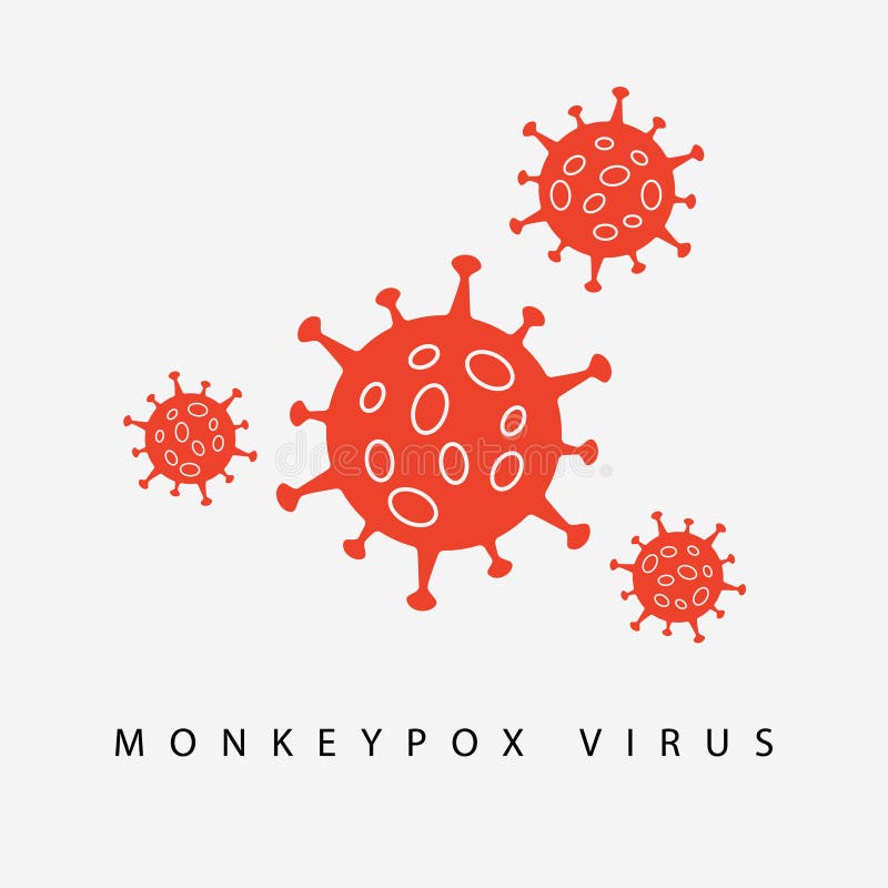 Virus Icon Sign Monkeypox in Red Color. Pox Virus Concept Stock Vector ...