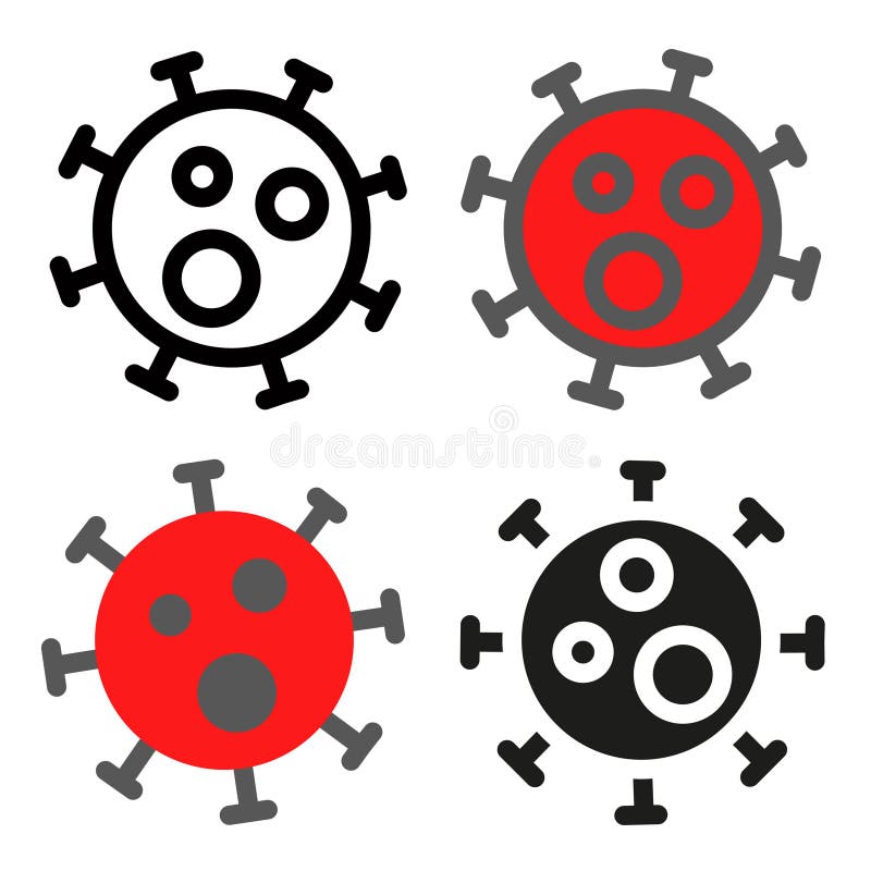 Virus Icon. Viruses and Bacteria Set of Different Icons Stock Vector ...