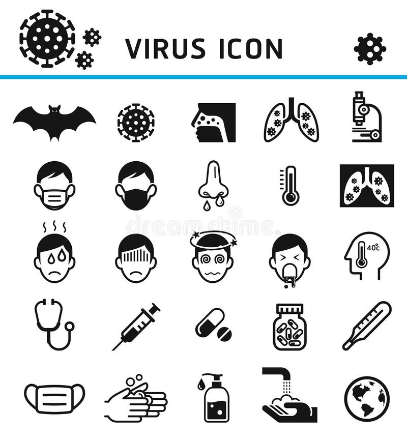 Virus Infection Icons Vector Illustration Stock Vector - Illustration ...