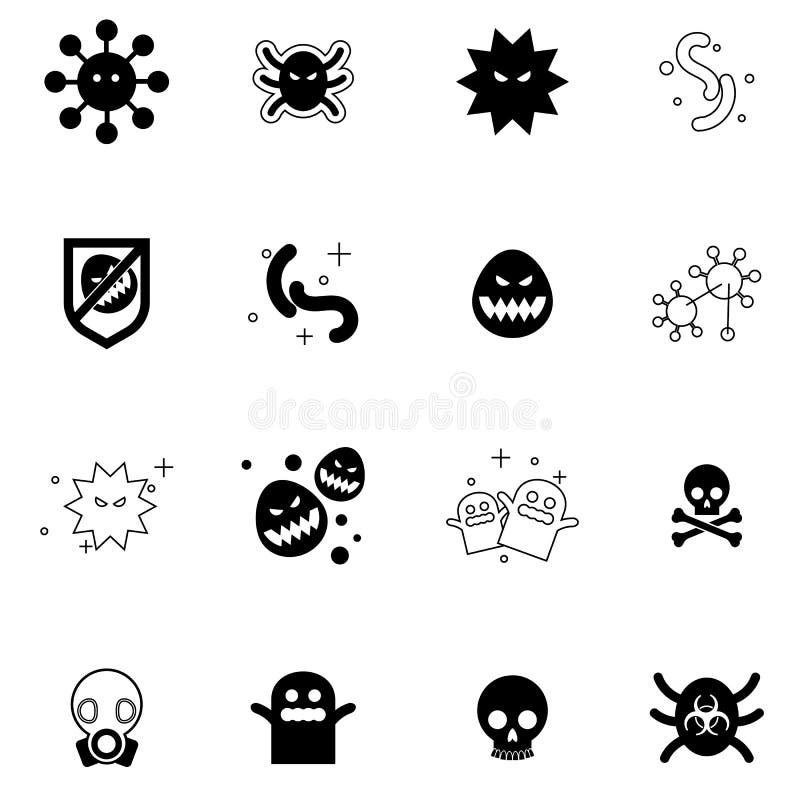 Virus Icons Set Vector Illustration Stock Vector - Illustration of ...