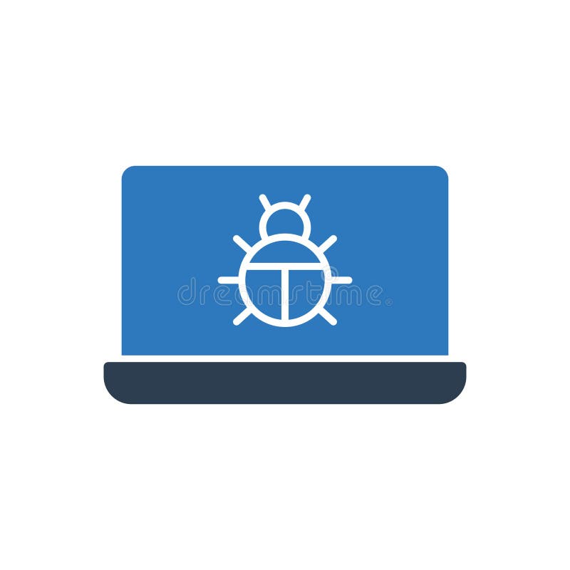 Virus Infected Laptop Icon - Malware Icon Stock Vector - Illustration of malware, insect: 401044939
