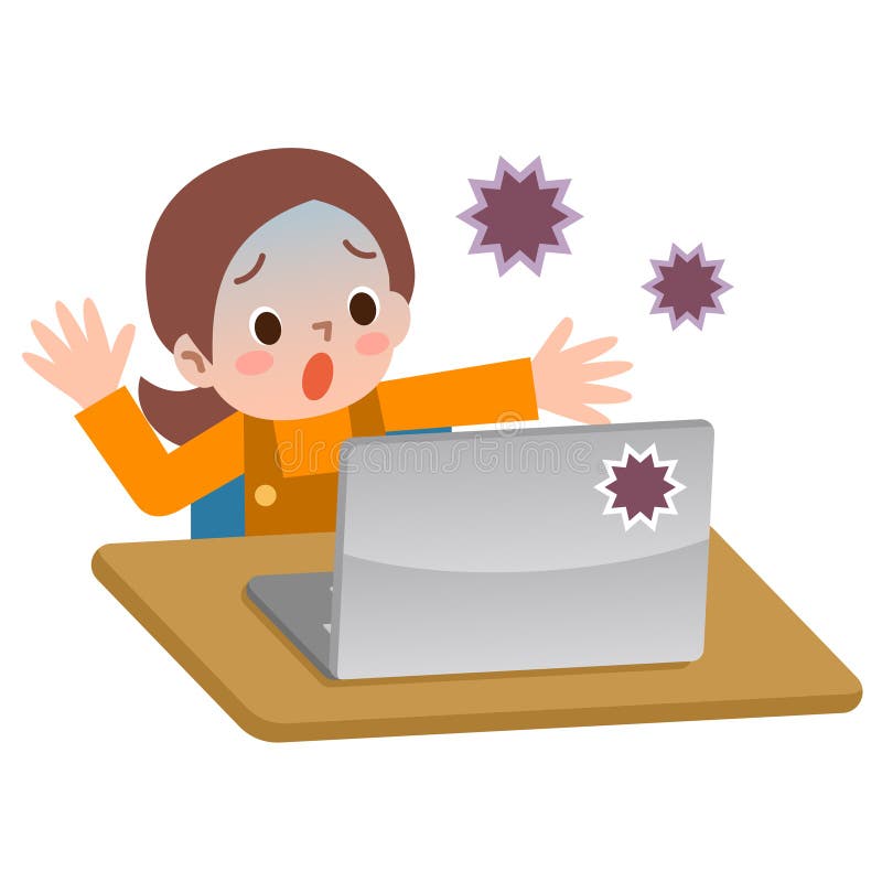 Virus infected PC stock vector. Illustration of people - 64742502