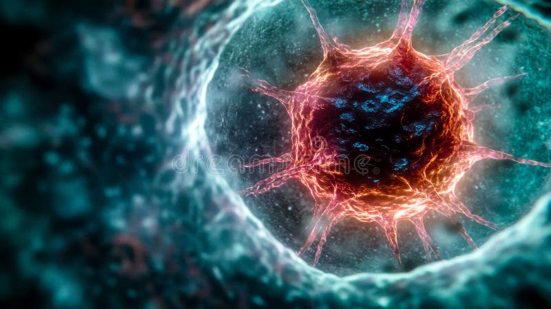 Virus Infecting Cell Under Microscope, Microscopic View of Viral ...