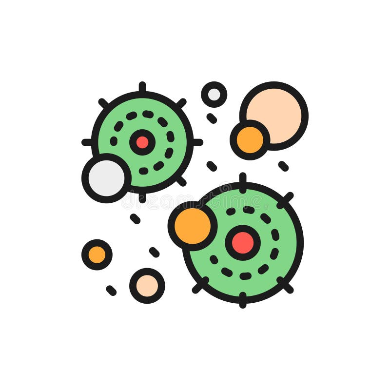 Vector Microbe, Bacteria, Virus in Petri Dish Flat Color Line Icon ... Vector Microbe, Bacteria, Virus in Petri Dish Flat Color Line Icon ...