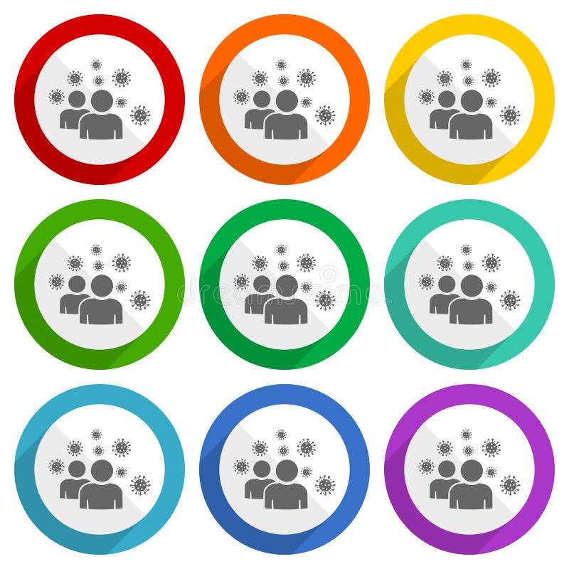 Virus, Infection, Transmission Vector Icons, Set of Colorful Flat ...