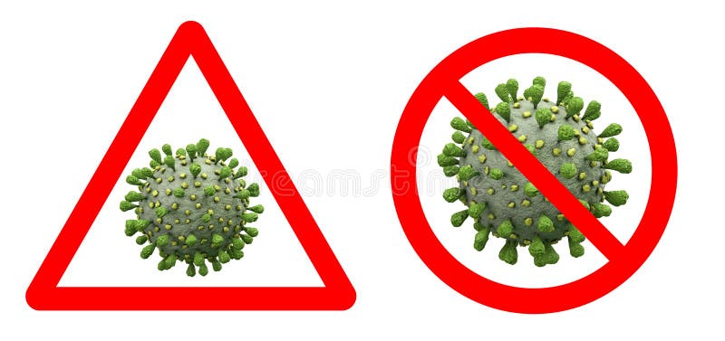 Virus Infection Warning Sign Corona Outbreak Symbol Stock Photo - Image ...