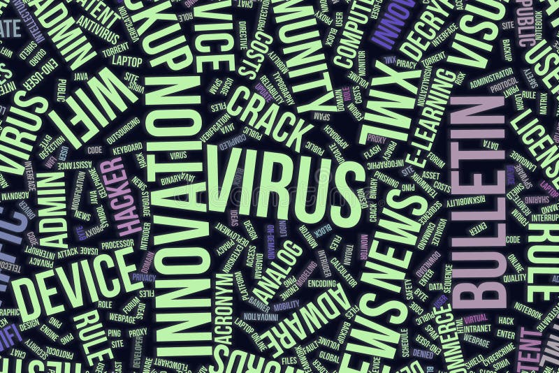 Virus, Conceptual Word Cloud for Business, Information Technology or it ...