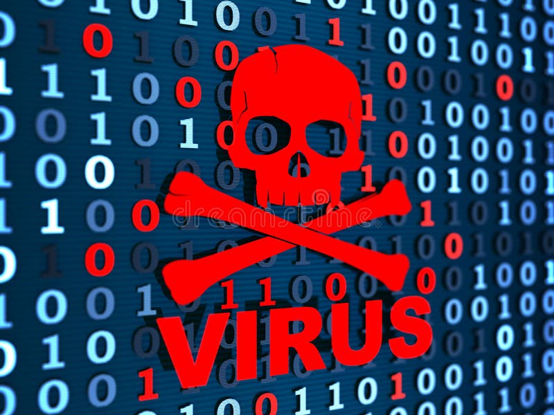 Virus Informatique Et Code Binaire Illustration Stock - Illustration du ...