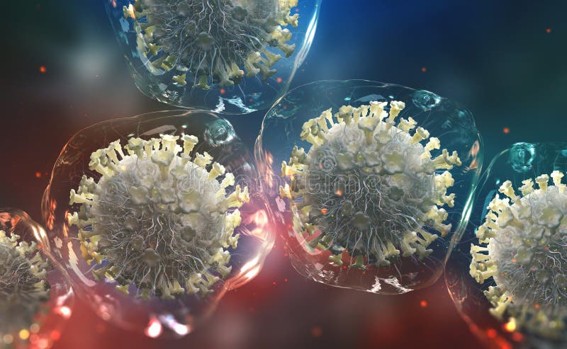Virus Inside Cell. Replication and Mutation of Viruses Stock ...