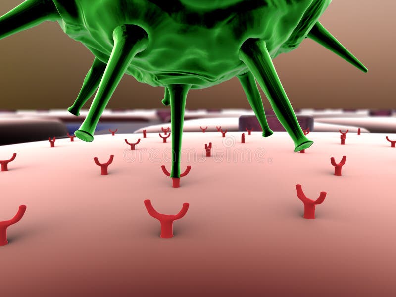 Virus inside the cell stock illustration. Illustration of healthcare ...