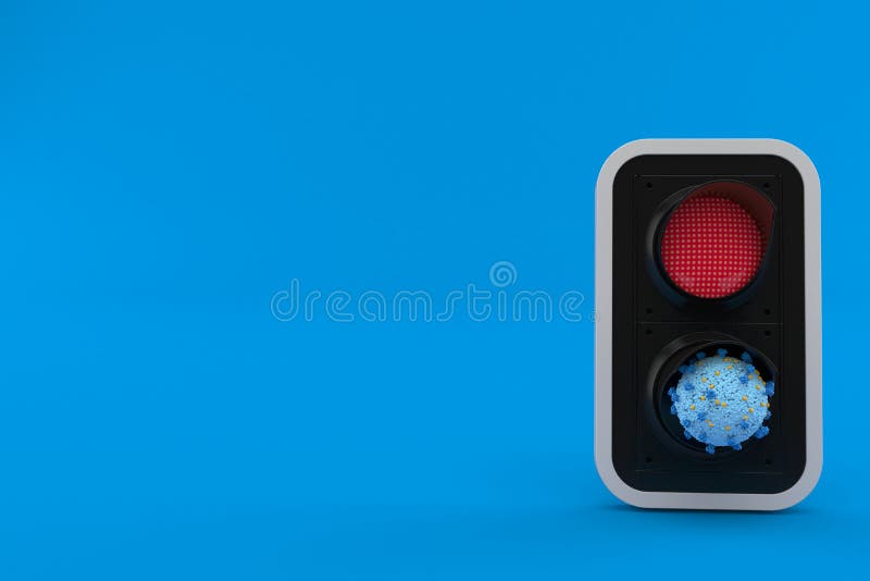 Virus Inside Red Traffic Light Stock Illustration - Illustration of ...