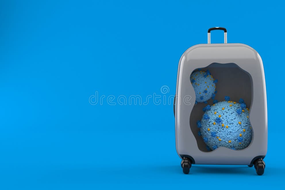 Virus inside suitcase stock illustration. Illustration of biology ...