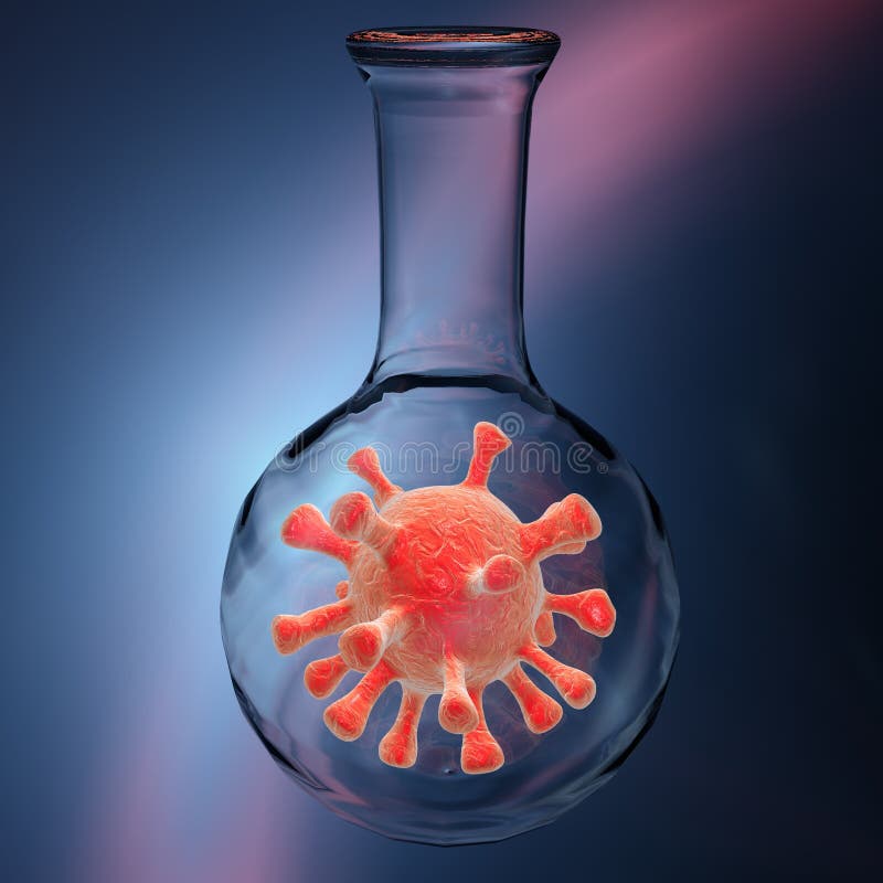 Virus in a Laboratory Flask Stock Illustration - Illustration of ...