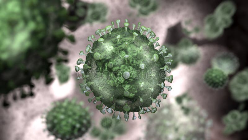 Virus on Light Color Background - 3d Render Stock Illustration ...
