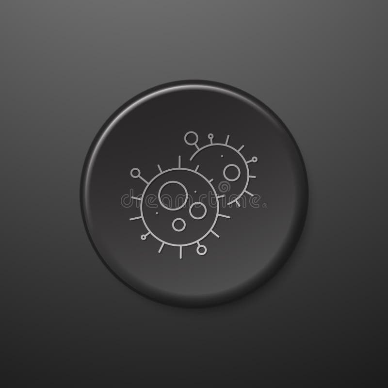 Virus Line Icon. Black Push-Button Stock Illustration - Illustration of ...