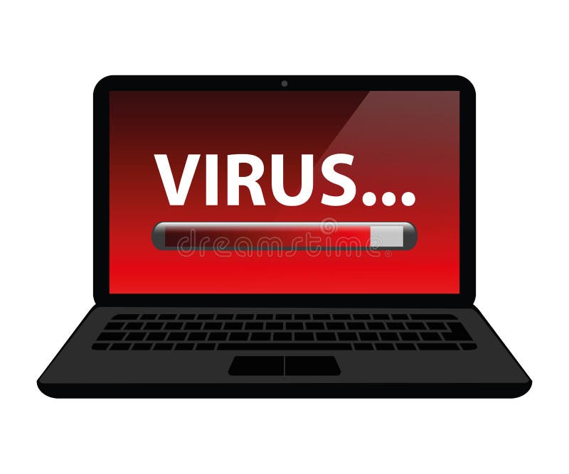 Virus Loading Laptop Internet Crime Stock Vector - Illustration of ...