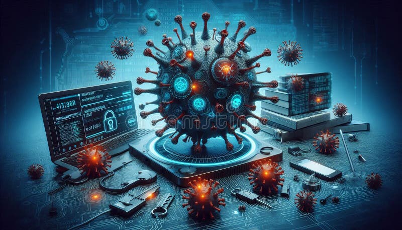 Virus and Malware Concept for Digital Security Awareness Stock ...