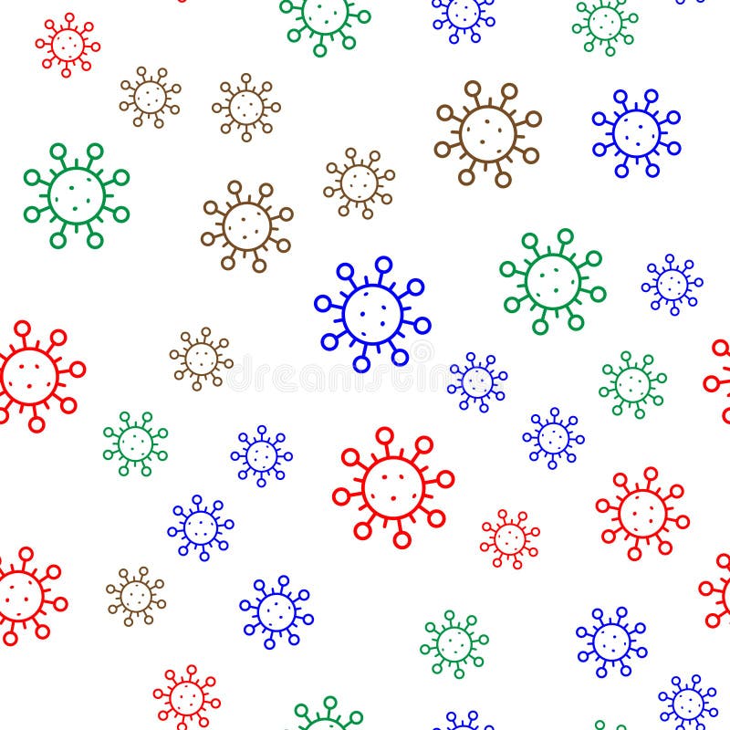 Virus, Microbe Seamless Pattern Stock Vector - Illustration of ...