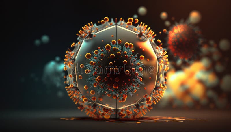 Virus Microscoping View. Concept Created with Generative AI Technology ...