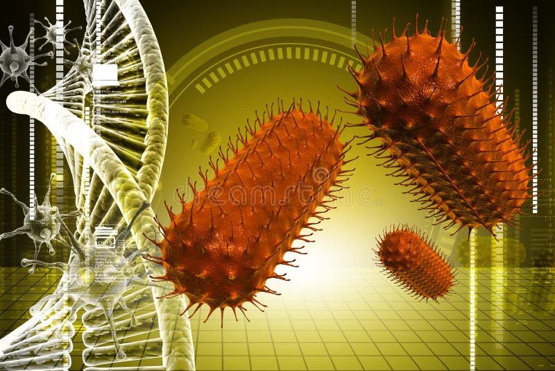 Virus mobile avec de l'ADN illustration stock. Illustration du personne ...