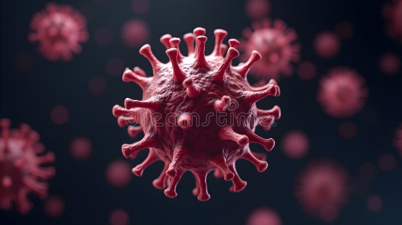 Virus Model, Image Created Using AI Stock Image - Image of microscopic ...