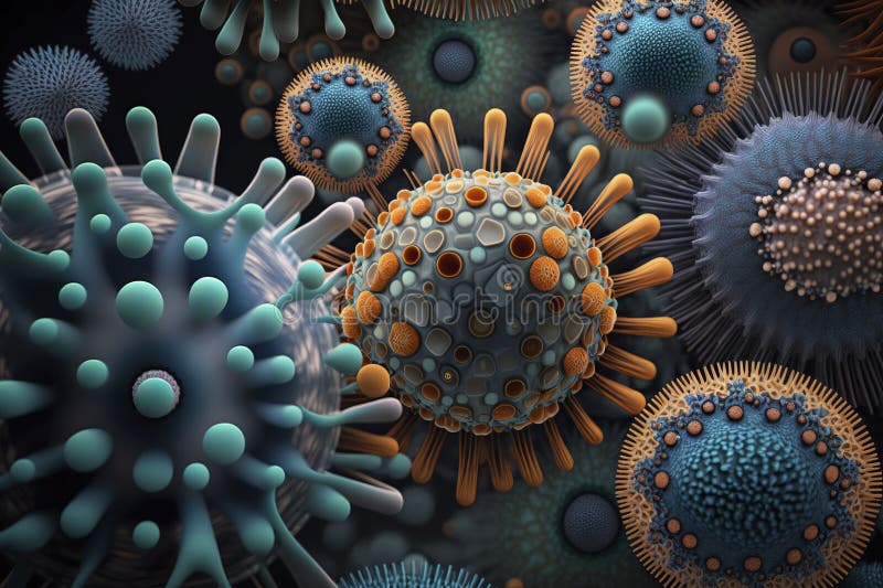 Virus Molecules Background. Generative AI Stock Illustration ...