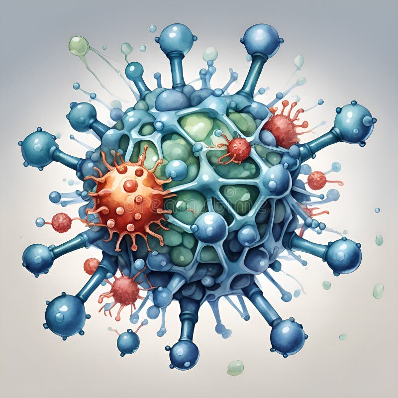 Virus Molecules. Illustration on a White Background Stock Illustration ...