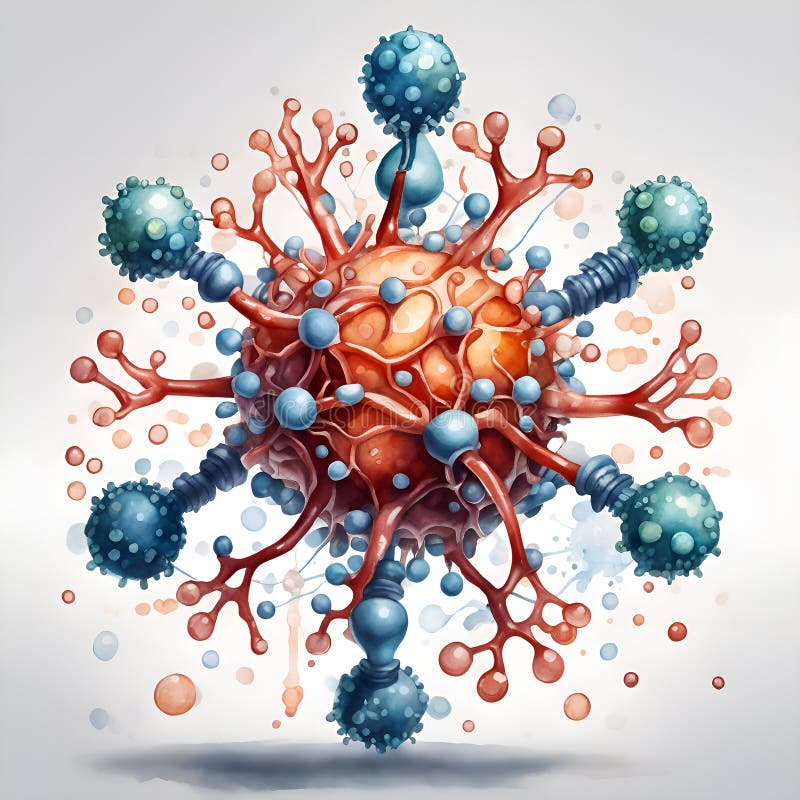 Virus Molecules. Illustration on a White Background Stock Illustration ...