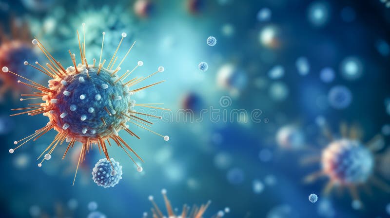 Virus Close-up. Microbiology and Virology Concept. Stock Illustration ...