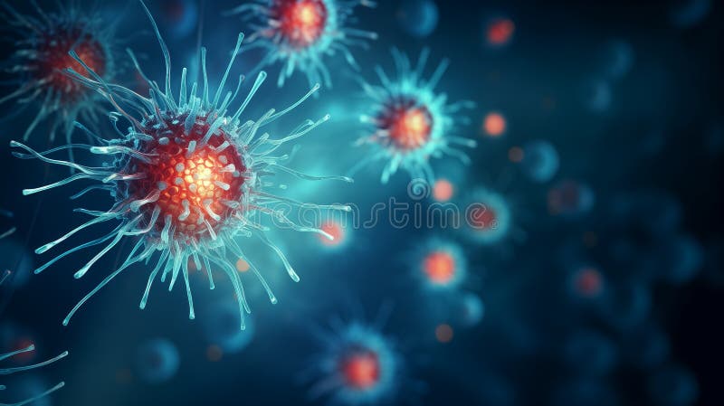 Virus Close-up. Microbiology and Virology Concept. Stock Illustration ...