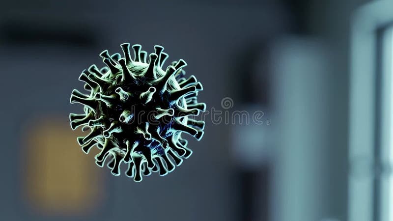 Virus Mutating, Changing Color, Rotating on Blurred Laboratory ...