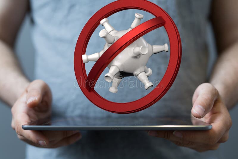 Virus Network in Hand Digital Net Interface Stock Photo - Image of ...