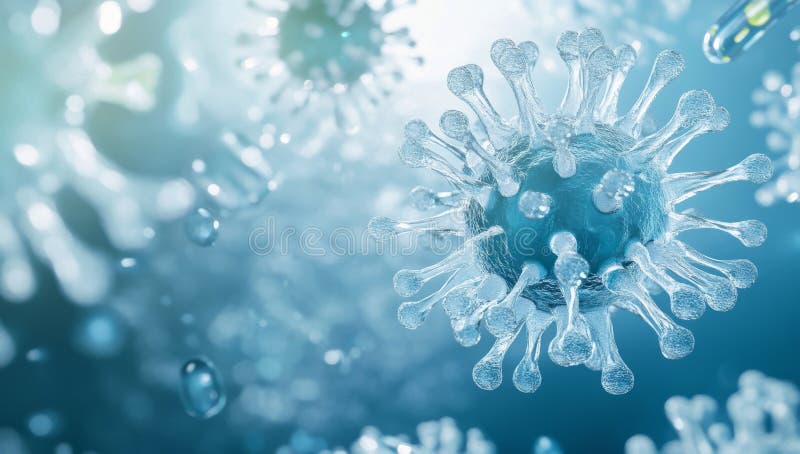 Virus Particle As Seen Under Microscope in 3D Medical Illustration ...