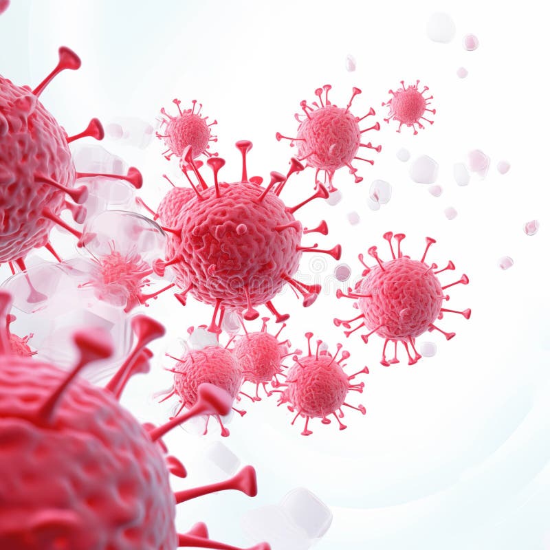 Virus Particle with Spike Proteins Stock Illustration - Illustration of ...