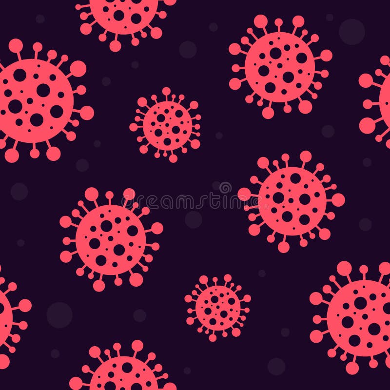 Seamless Red Flat Virus Illustration Pattern Stock Vector ...