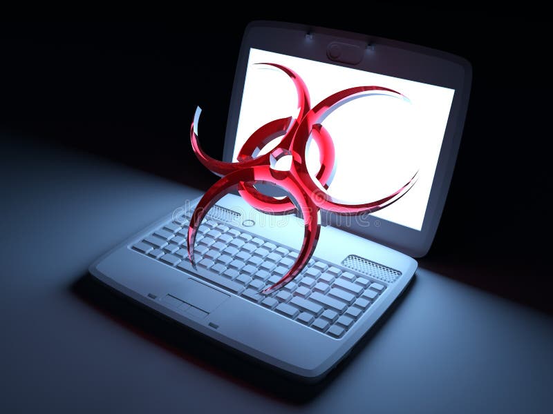 Virus Infected PC stock illustration. Illustration of illustration ...