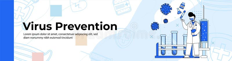 Virus Prevention Web Banner Design Header or Footer Banner Stock Vector ...