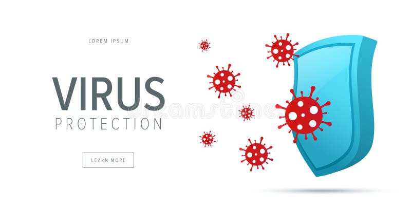 Virus Protection Concept. Security Shield for Virus Protection Stock ...
