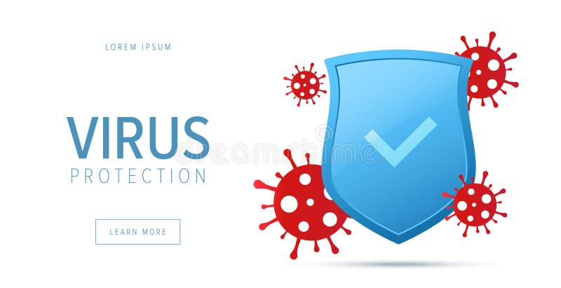 Virus Protection Concept. Security Shield for Virus Protection Stock ...