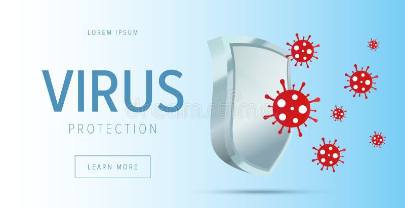 Virus Protection Concept. Security Shield for Virus Protection Stock ...