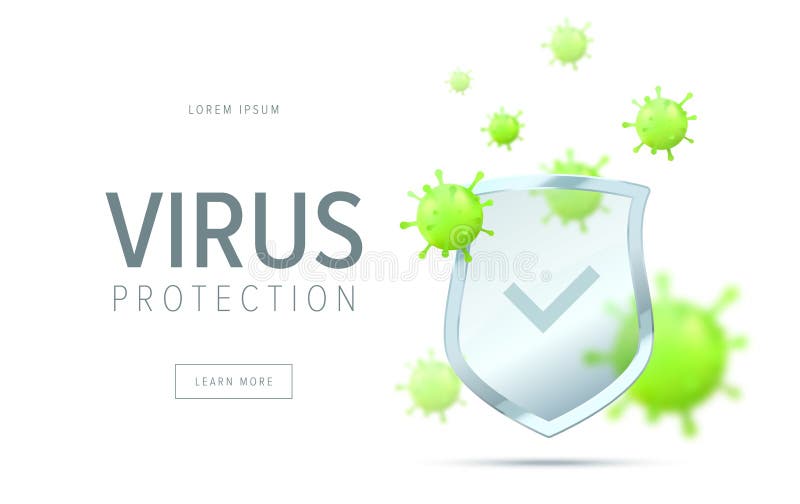 Virus Protection Concept. Security Shield for Virus Protection Stock ...