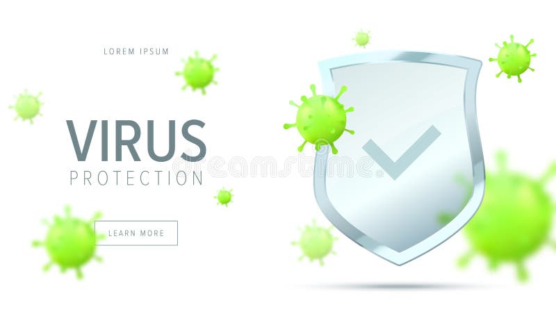 Virus Protection Concept. Security Shield for Virus Protection Stock ...