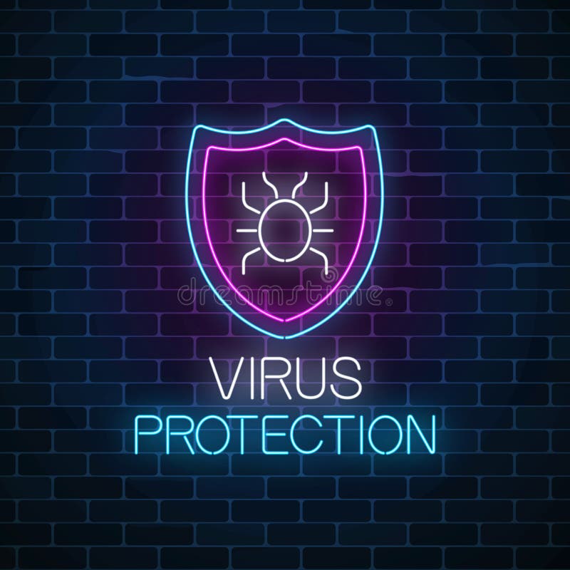 Cyber Security Glowing Neon Sign with Alphabet. Internet Protection ...