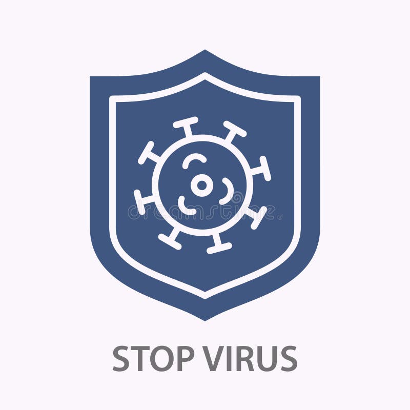 Virus Protection Glyph Glyph Icon on White Background. Vector ...