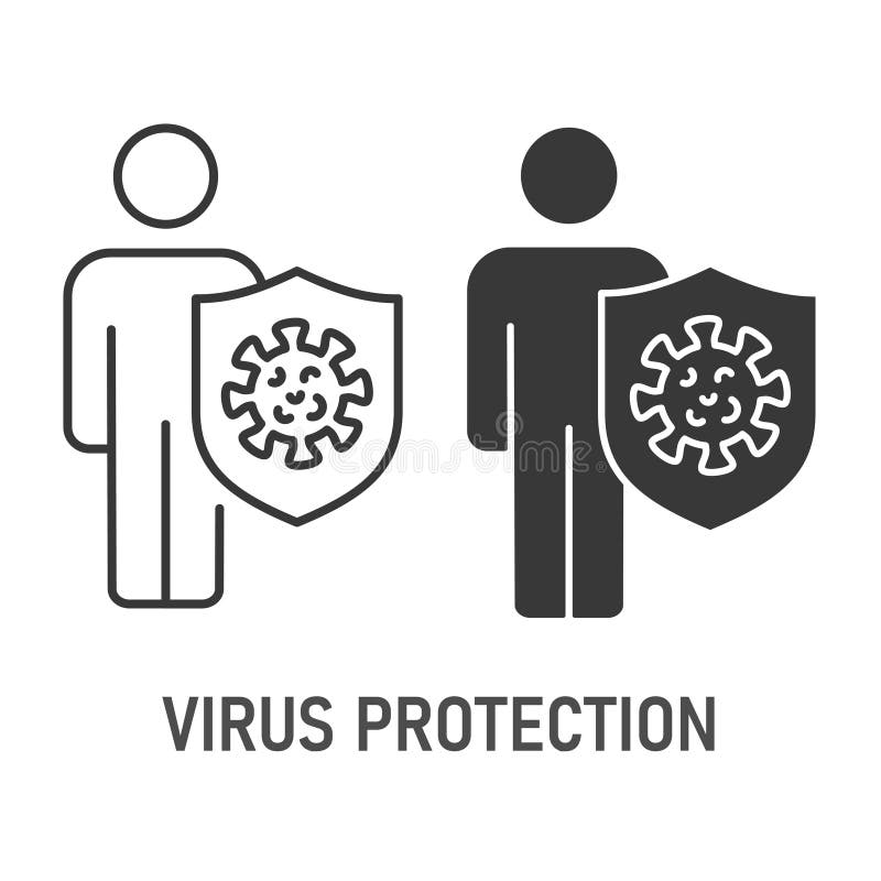 Virus Protection Icon on White Background. Vector Illustration. Stock ...