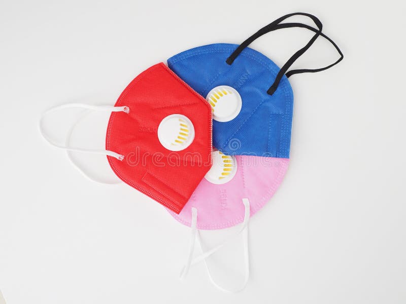 Virus Protection Masks in Different Colors. Stock Photo - Image of ...
